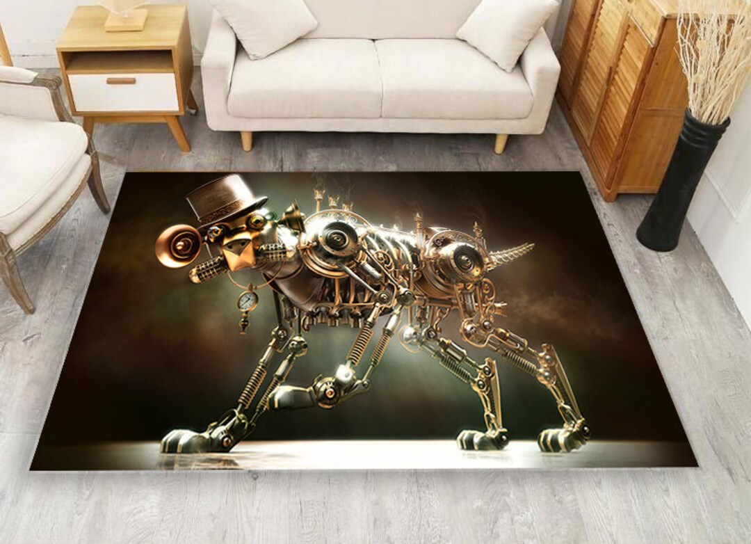 Steampunk Dog Rug, Dog Rug, Metal Dog Rug, Steampunk Biome, Steampunk ...