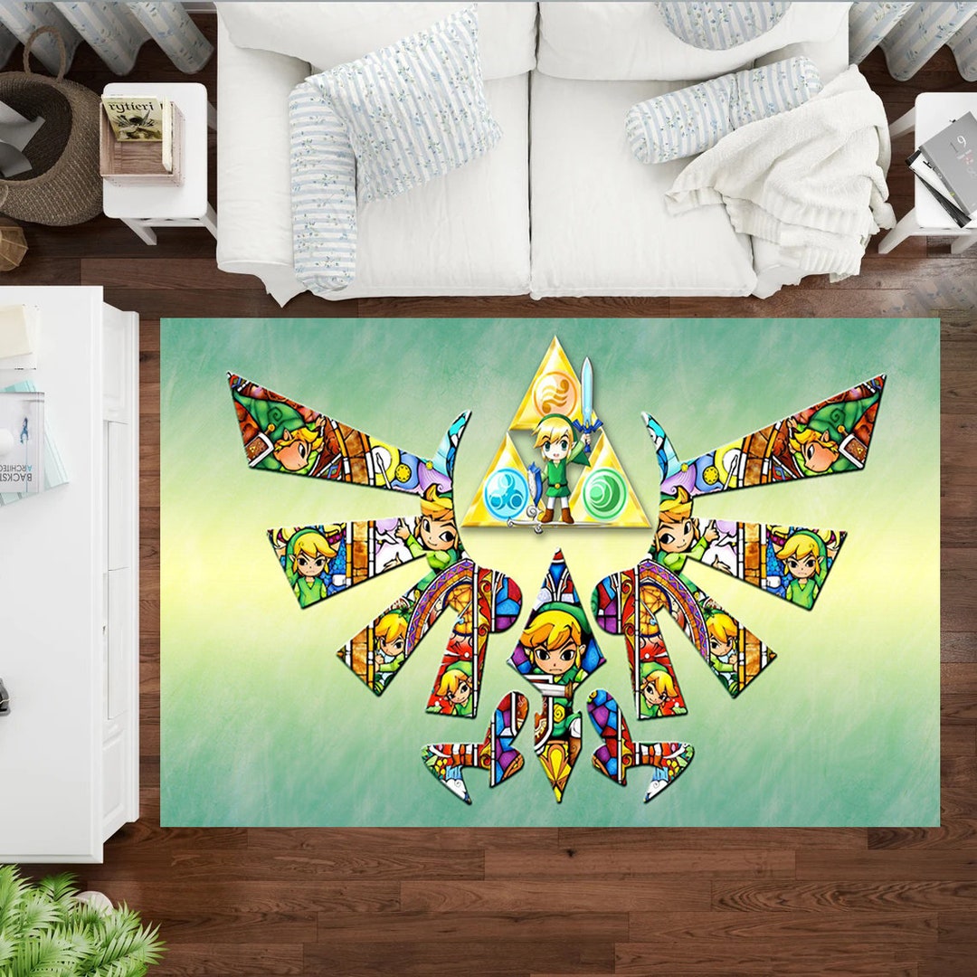 Zelda, Legend of the Zelda, Zelda Pattern Rug, Game Rug, Themed Rug ...