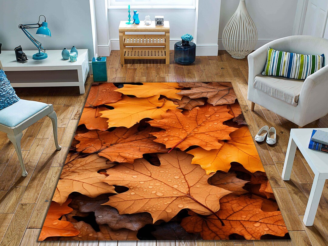 Autumn Leaves Area Rug: Non-slip Fall Decor - Etsy