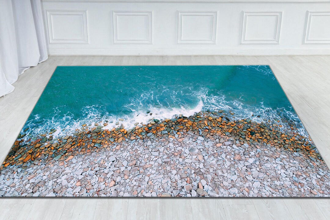 Beach Rug, Sea Rug, Wave Rug, Ocean Rug, Water Surface Rug, Nautical ...