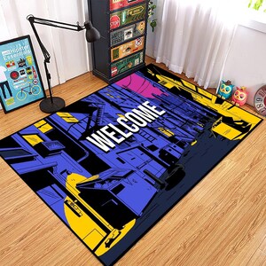 Welcome Rug, Welcome Written Rug, Night Trip Rug, Night Rug, Deserted ...