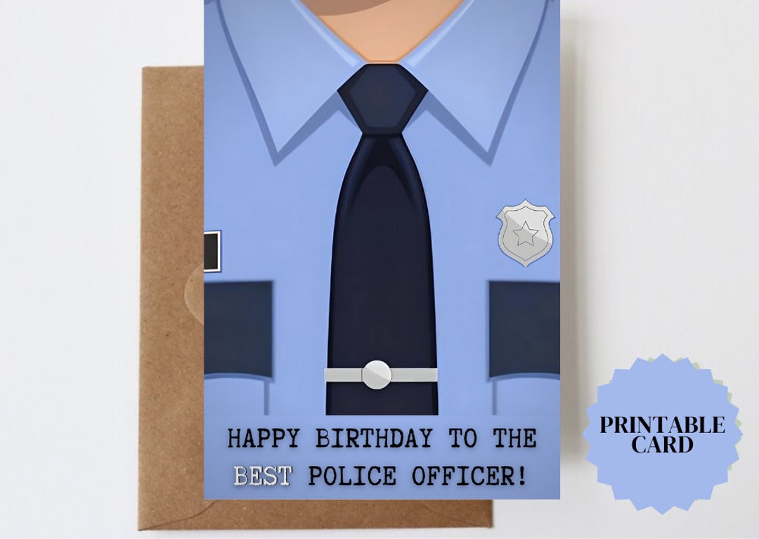Police Uniform Card | Happy Birthday Police Officer | Card for Police ...