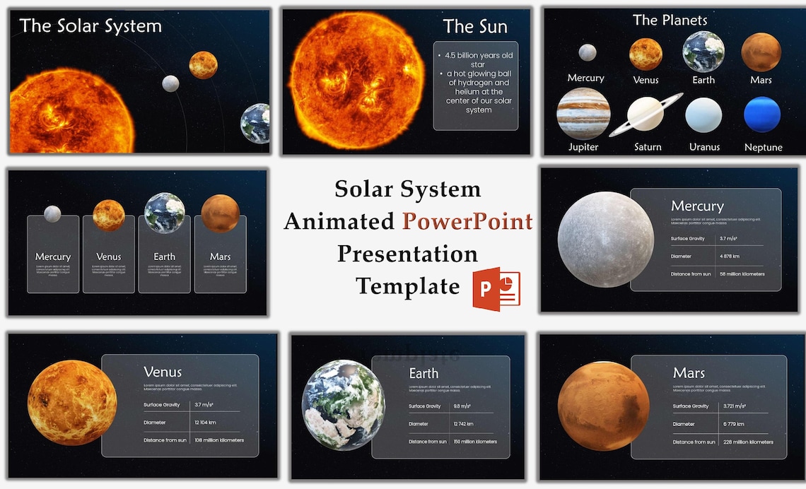 Solar System 3D Animated Powerpoint Presentation Template | Digital ...