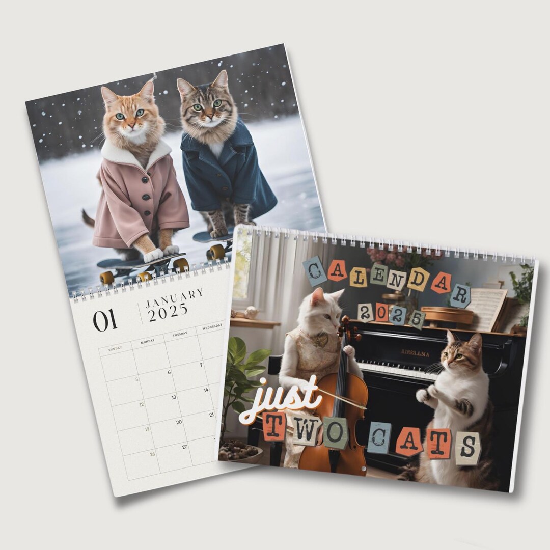 Cute Cat Calendar, Cat Pictures, Wall Calendar 2025, Cat Themed Gifts ...