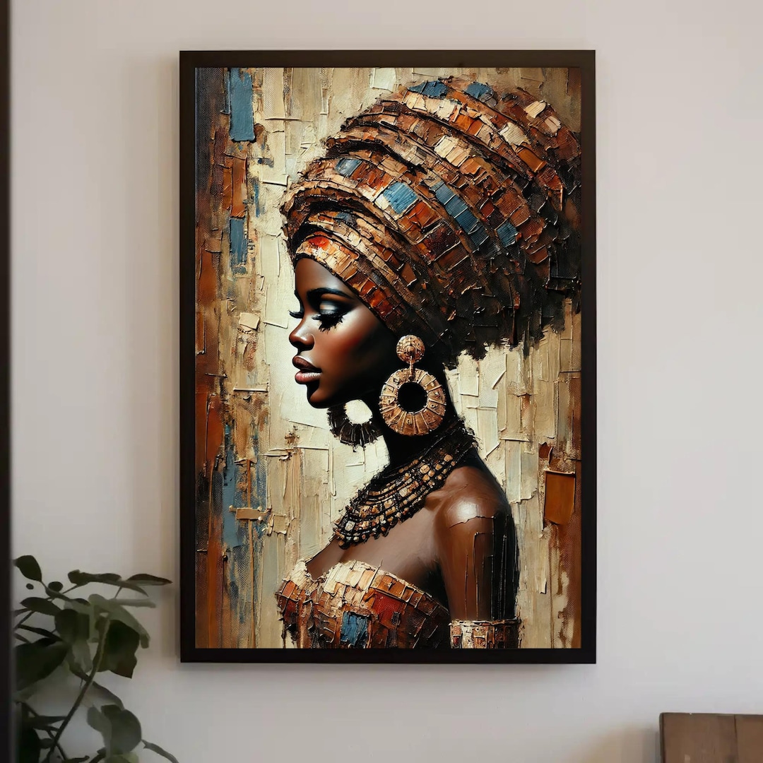 African Woman Portrait Canvas Print, Tribal Art, Cultural Wall Decor - Etsy
