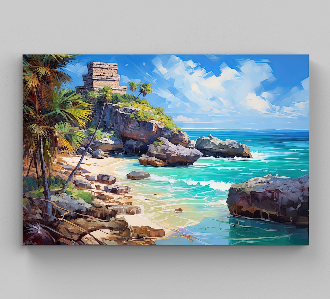 Tulum Wall Art, Large Canvas Print, Tulum Poster, Tulum Painting, Tulum ...