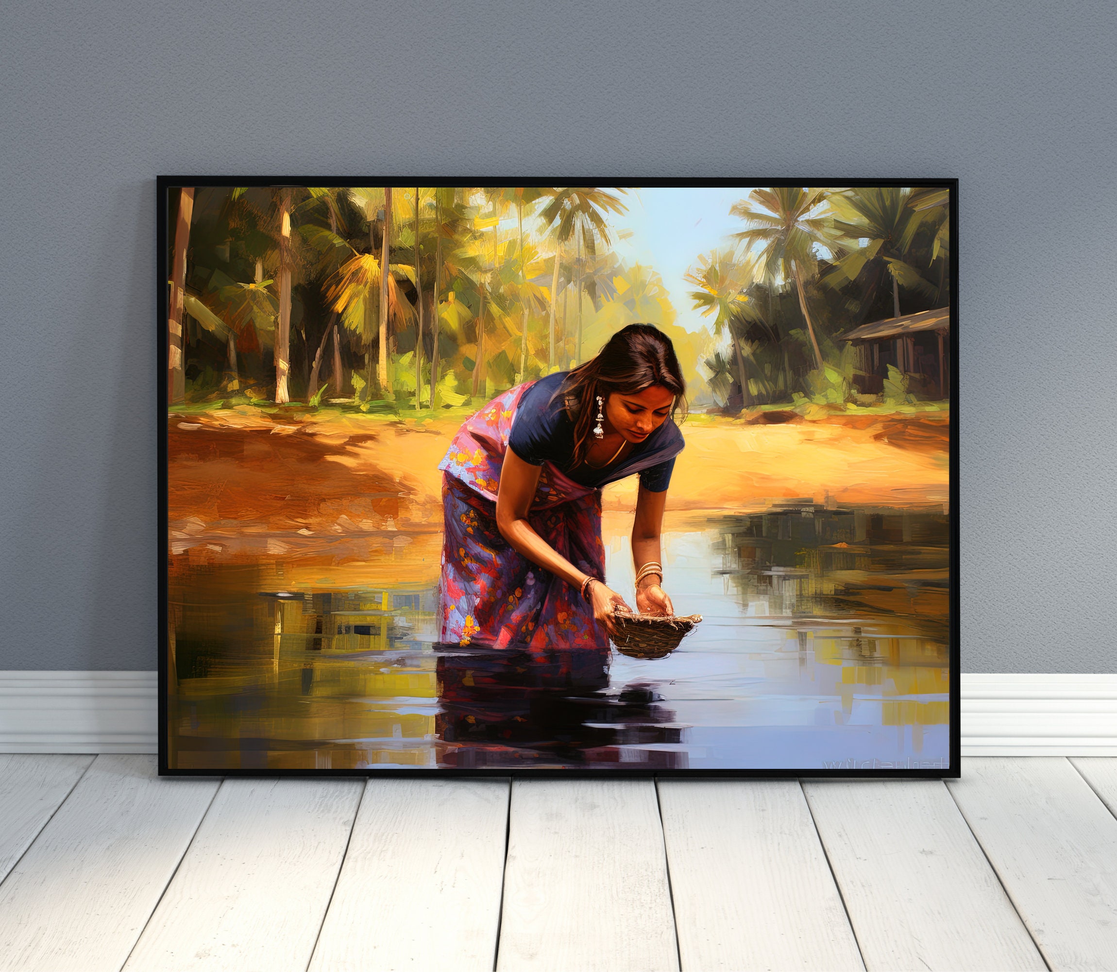 Art of Beautiful South Indian Woman, South Indian Painting, South ...