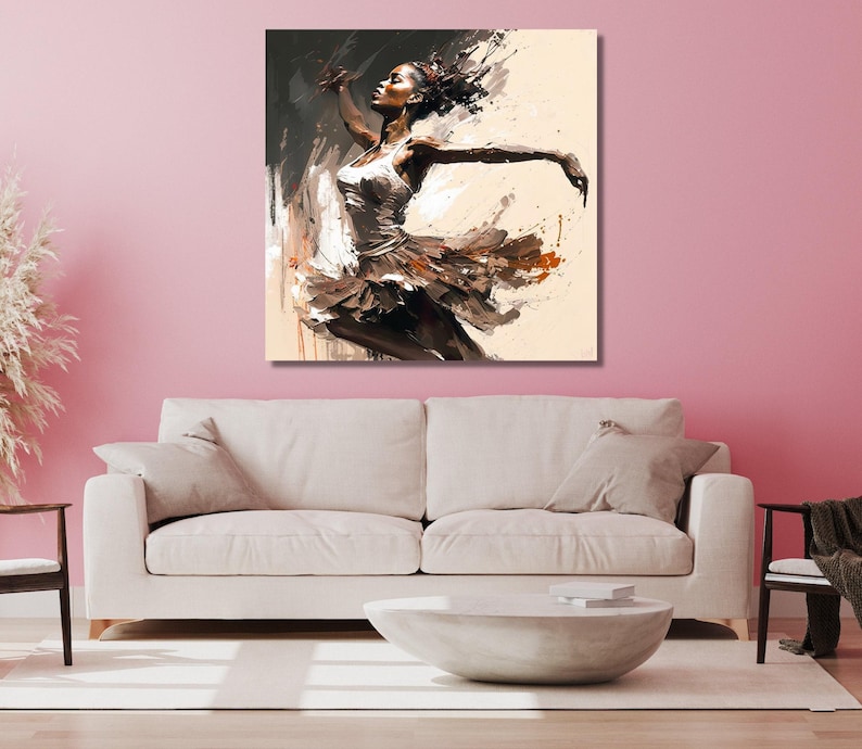 Black Ballerina Canvas Art Print, African American Woman Dancer - Etsy