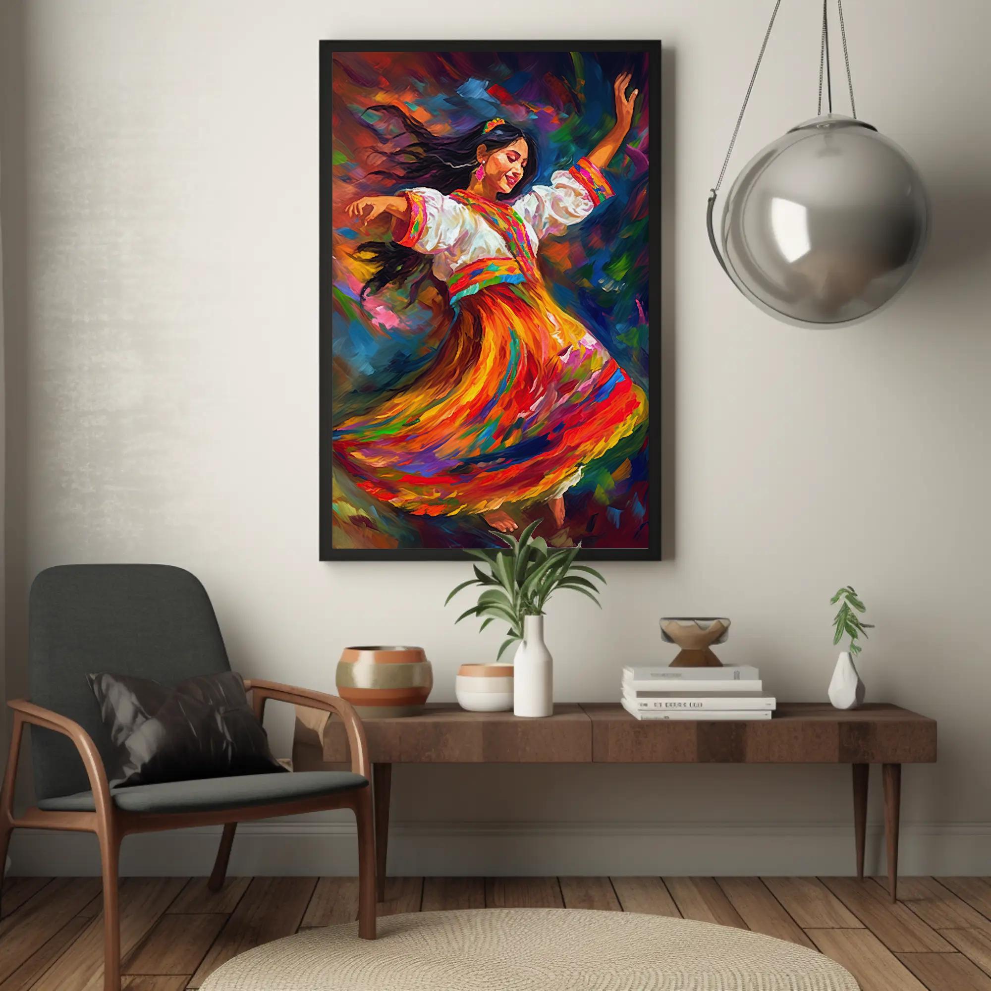 Peruvian Dancer Oil Painting | Framed Cultural Canvas Wall Art - Etsy