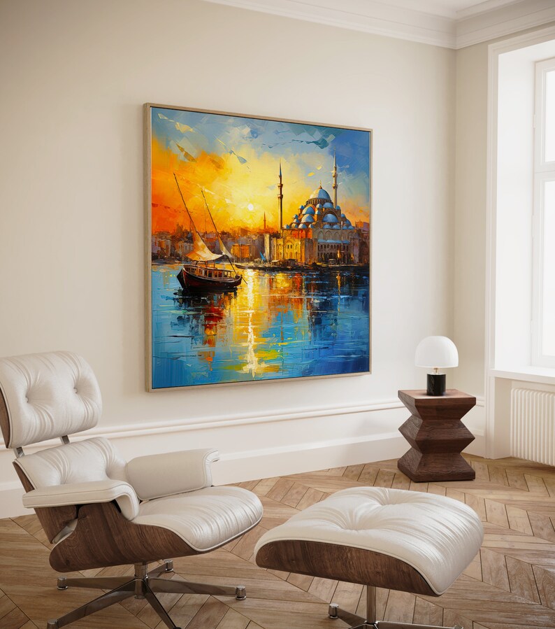 Istanbul City Art, Turkey Art, Istanbul Artwork, Sultan Ahmed Mosque ...