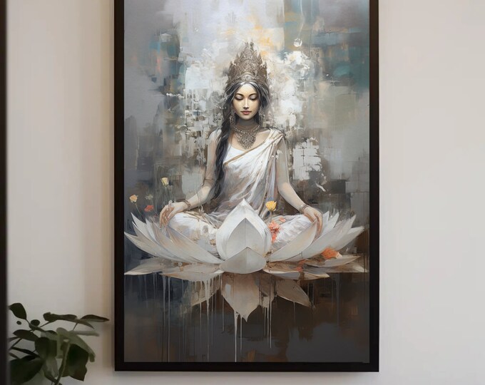 Modern Abstract Shiv Shakti Painting, Hindu Spiritual Wall Art, Indian ...