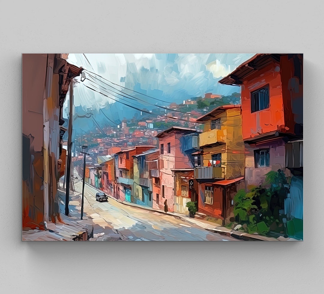 Colombia Oil Painting | Medellin Colombia Canvas Art | Colombia Travel ...
