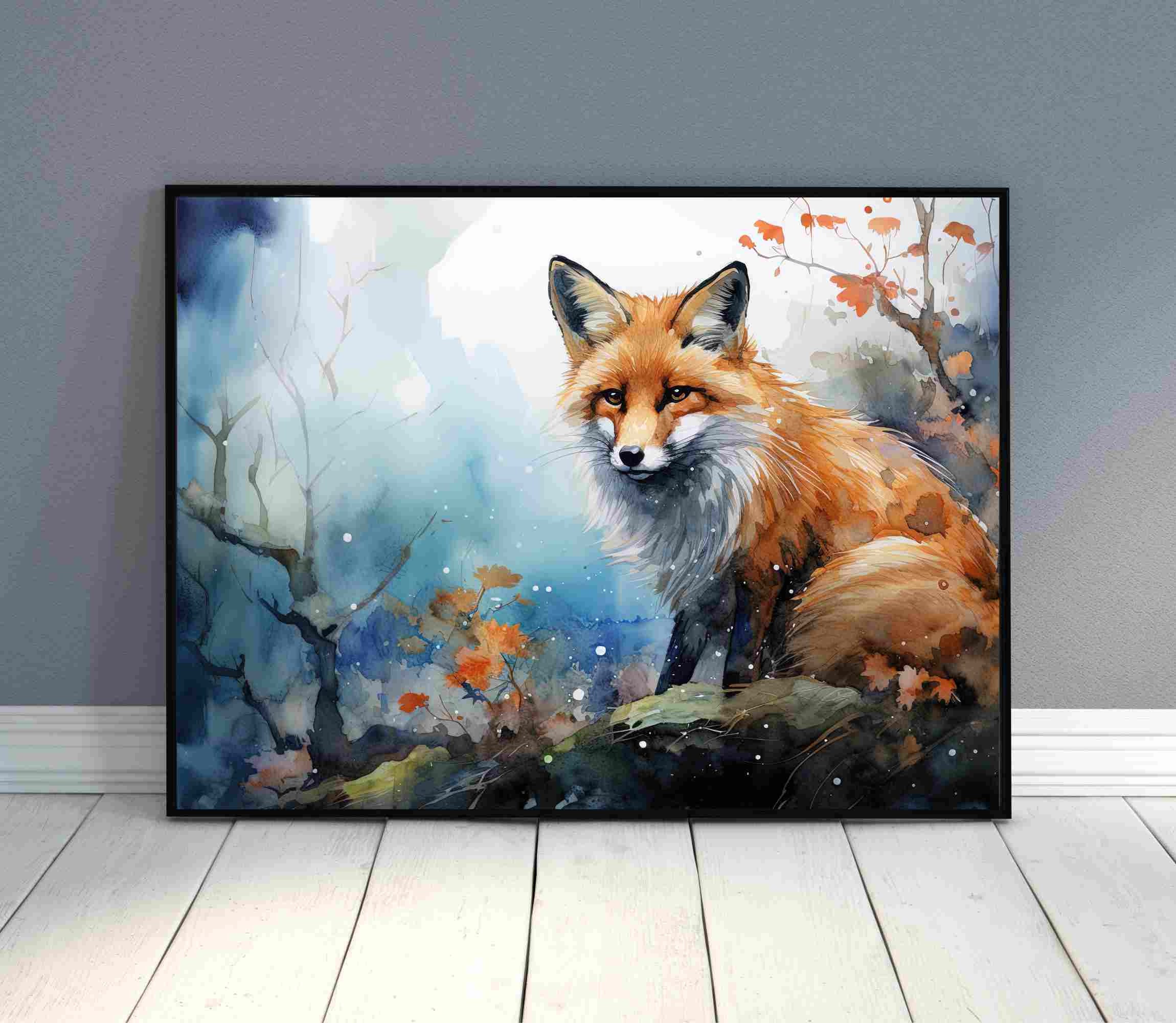 Red Fox Watercolor Painting Fox Wall Art Fox Home Decor - Etsy
