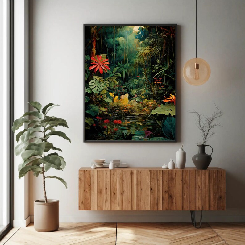 Tropical Jungle Canvas Print | Lush Green Forest Wall Art - Etsy