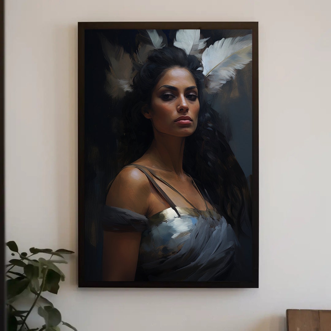 Nyx Greek Goddess of Night Sky Wall Art Canvas - Mythology Painting ...