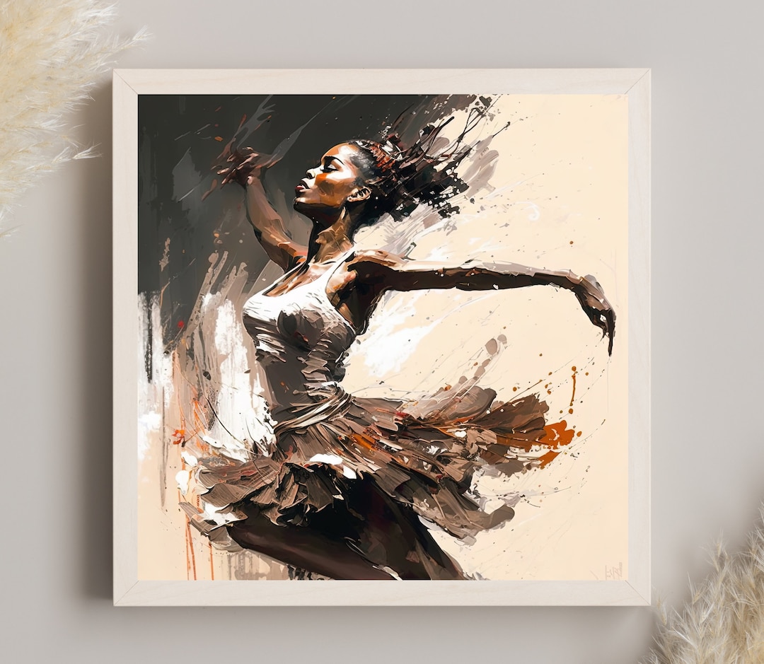 Black Ballerina Art Print, Black Art, African American Woman Dancer, Wall Art on Canvas, Black ...