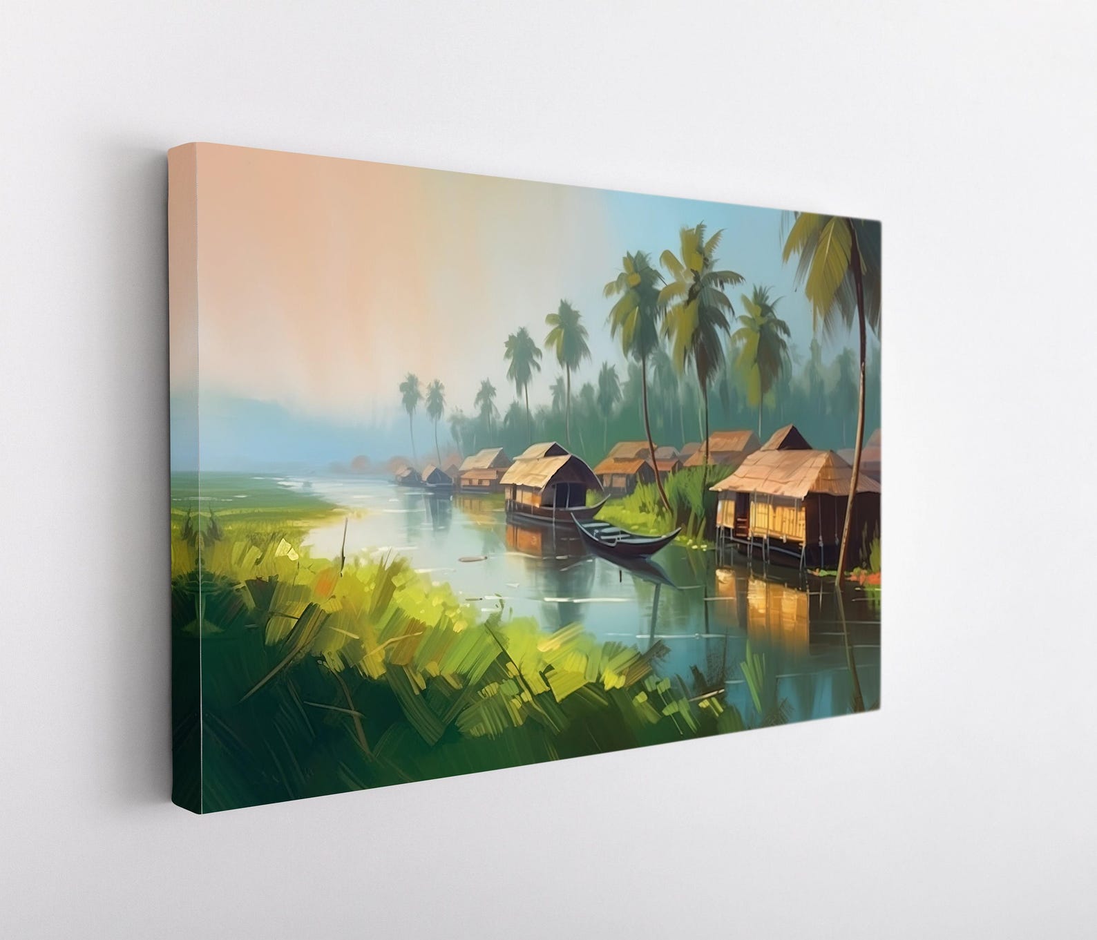 Kerala Backwaters Print, South Indian Landscape Art - Etsy