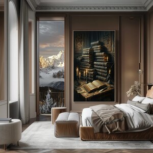 Dark Academia Books Canvas Print Gothic Library Wall Art Scholarly ...