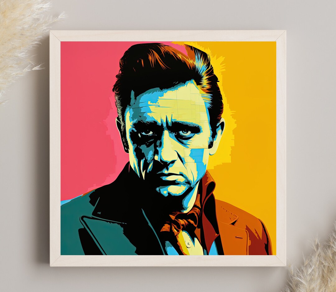 Johnny Cash Pop Art Canvas, Johnny Cash Framed Print, Johnny Cash Wall ...