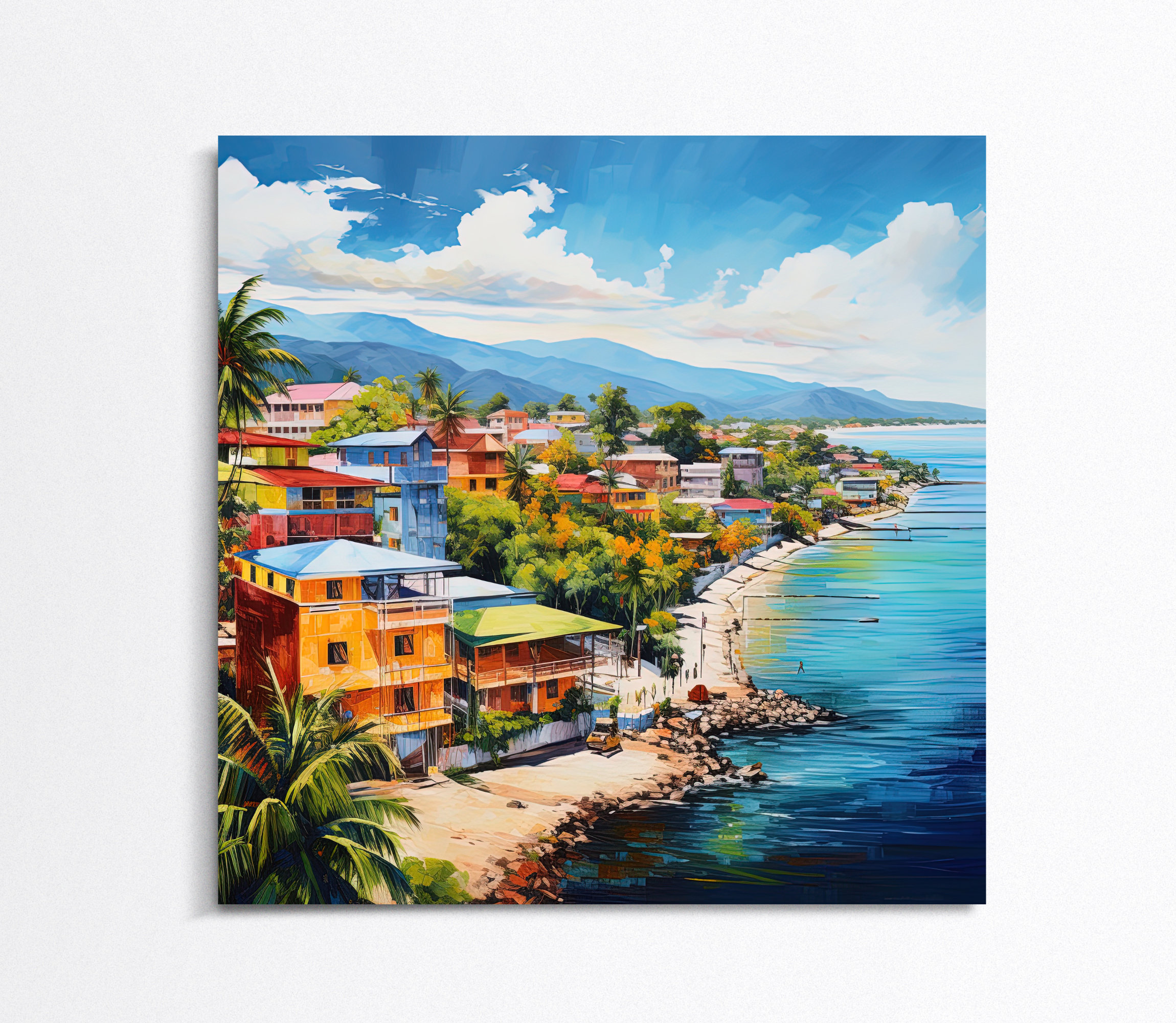 Kingston City Art Print, Kingston Jamaica Art, Jamaican Painting ...