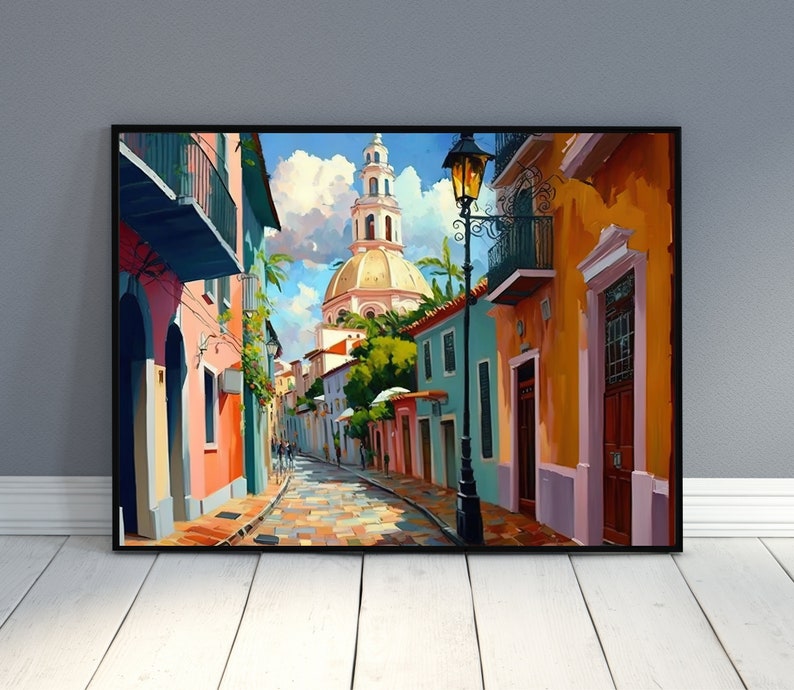 Puerto Rico Canvas Old San Juan Art Original Oil Painting - Etsy
