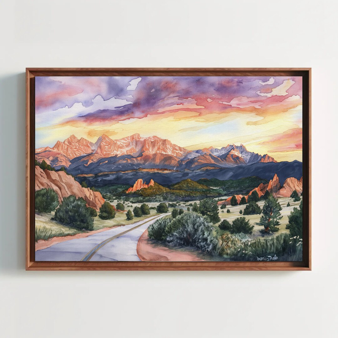 Colorado Springs Rocky Mountains Canvas Print, Framed Landscape Art ...