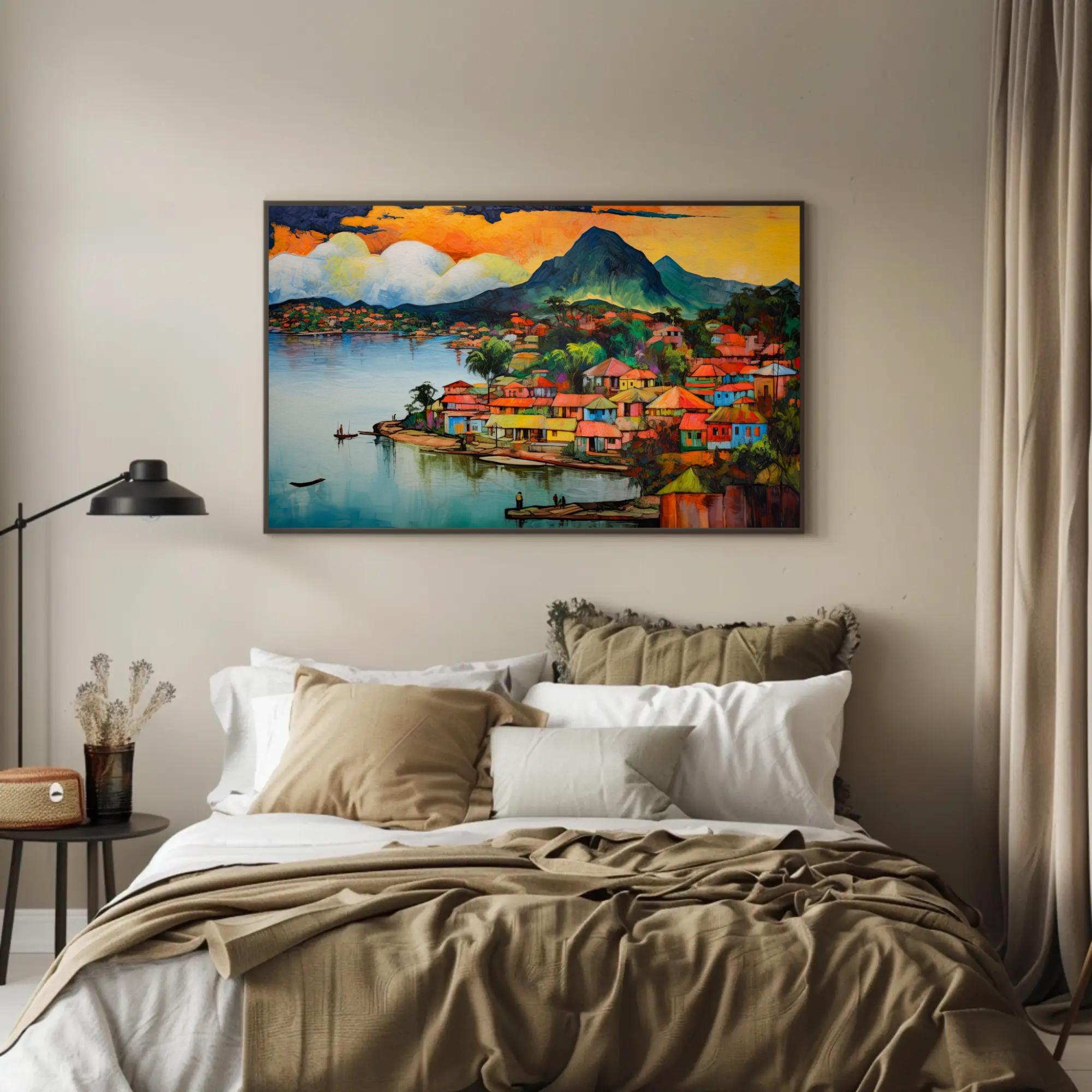 Guatapé Wall Art, Large Canvas Print, Guatape Poster, Guatape Painting ...