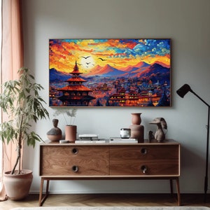 Kathmandu Nepal Colourful Print | Nepali Home Decor | Nepal Wall Art ...