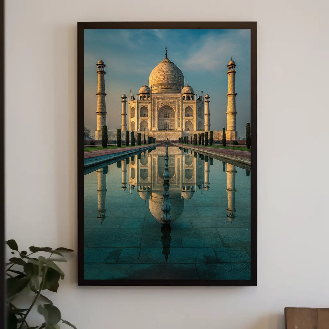 Taj Mahal Photo Artwork Large Canvas - Indian Wall Art - Mughal ...