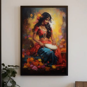 Indian Princess Painting, Indian Girl Poster Print, Desi Wall Decor ...