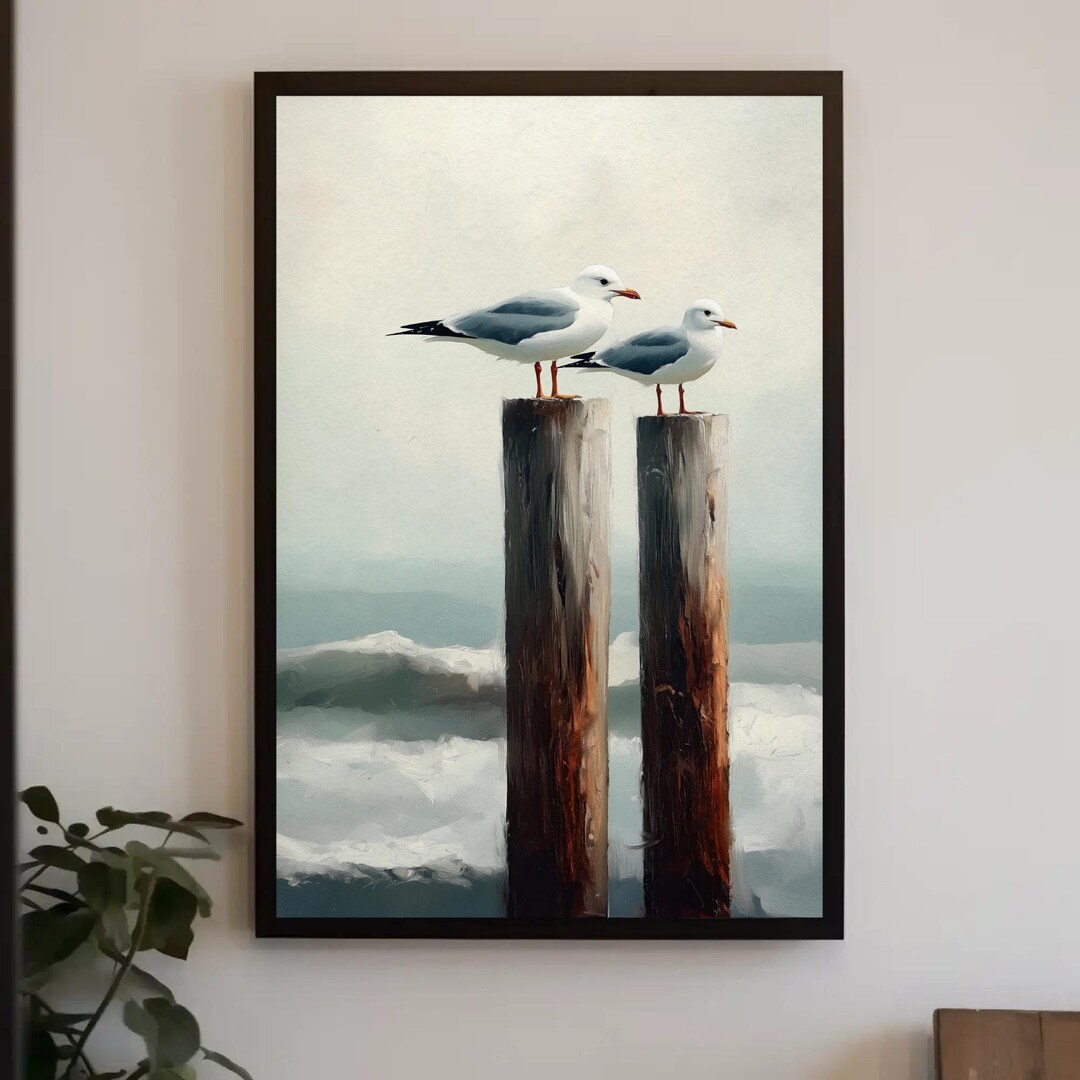 Seagull Canvas Print, Coastal Beach House Wall Art - Etsy