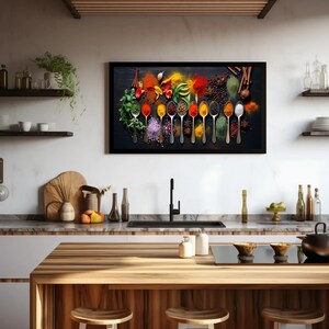 Herbs and Spices Large Canvas Kitchen Decor Print Modern Decor Framed ...