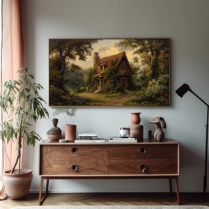 Victorian Era Vintage House in a Forest Canvas Print, Victorian Art ...