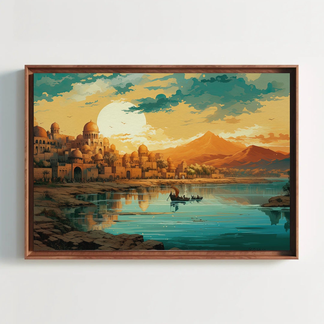 Modern Indian Art of an Ancient Indian City | Extra-large Wall Art ...