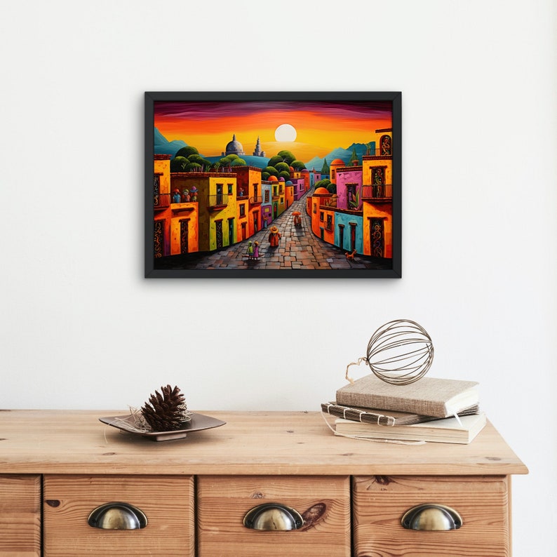 Mexican Oil Painting Modern Mexican Wall Art Decor Colorful - Etsy