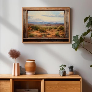 Desert Window Wall Art Desert Print Desert Painting Nature Wall Decor ...