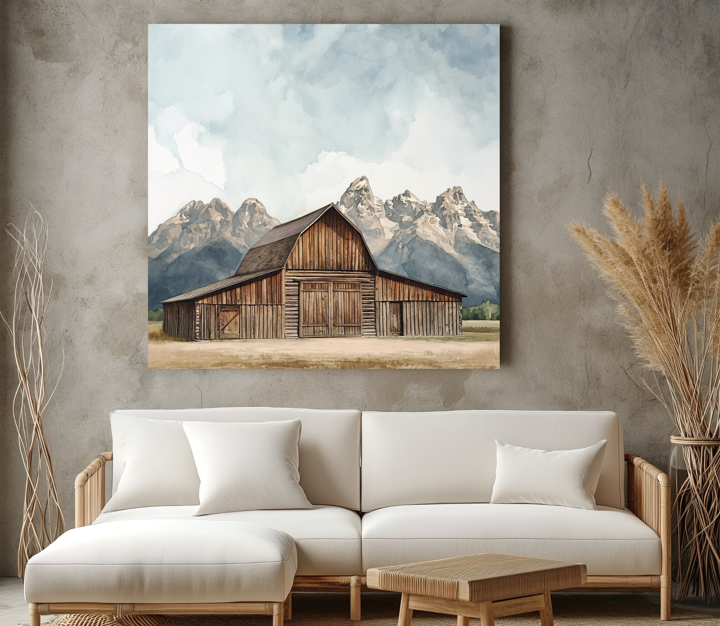 Barn With Beautiful Scenery Canvas Print, Over the Bed Decor, Farmhouse ...