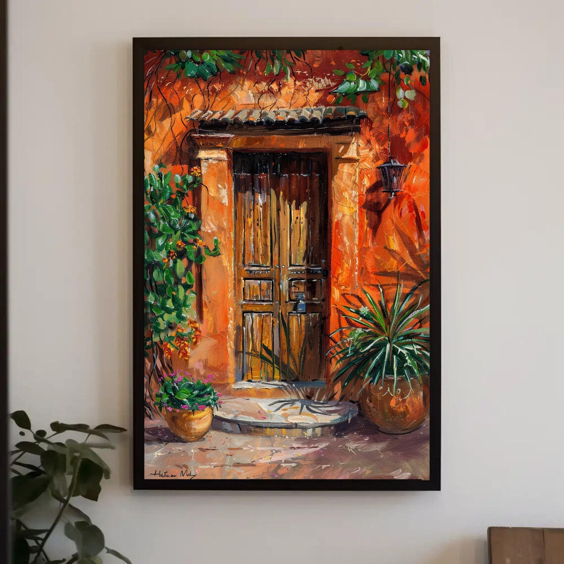 Mexican Door Painting, Framed Canvas Print, Mexico Wall Art - Etsy