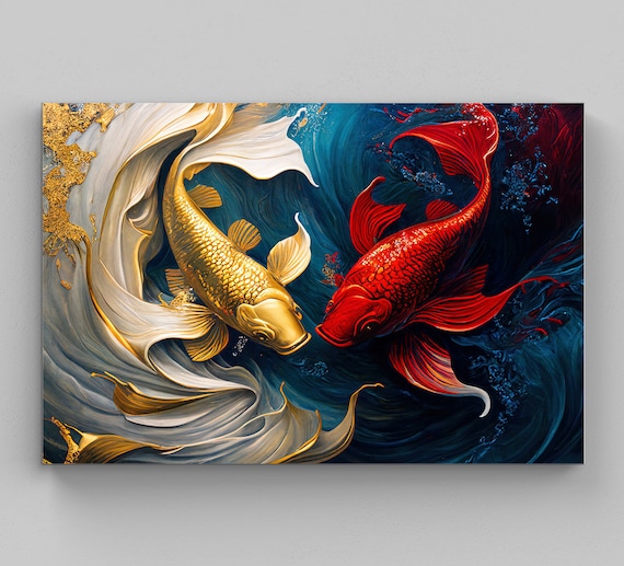 Koi Fish Oil Painting