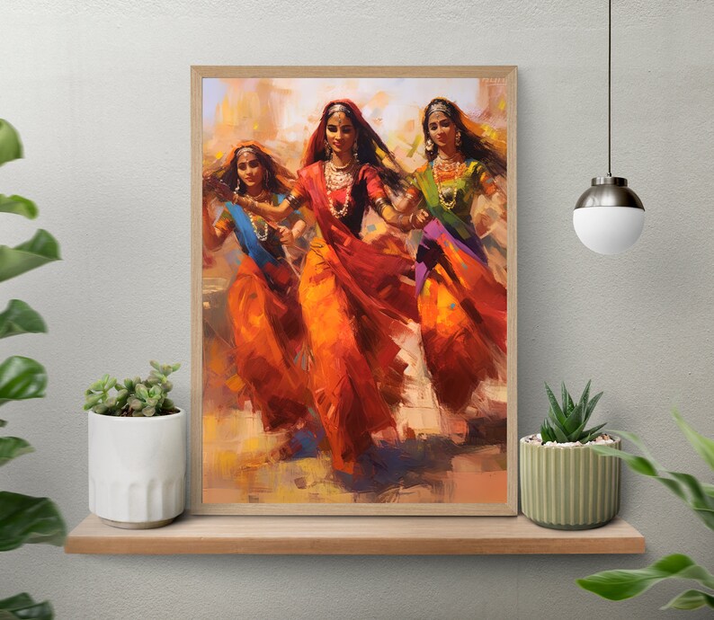 Indian Wall Art Beautiful Indian Woman Folk Dance Painting - Etsy