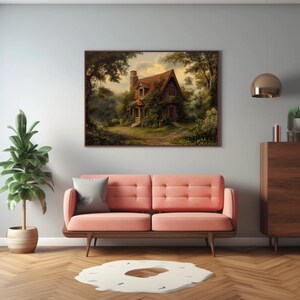 Victorian Era Vintage House in a Forest Canvas Print, Victorian Art ...