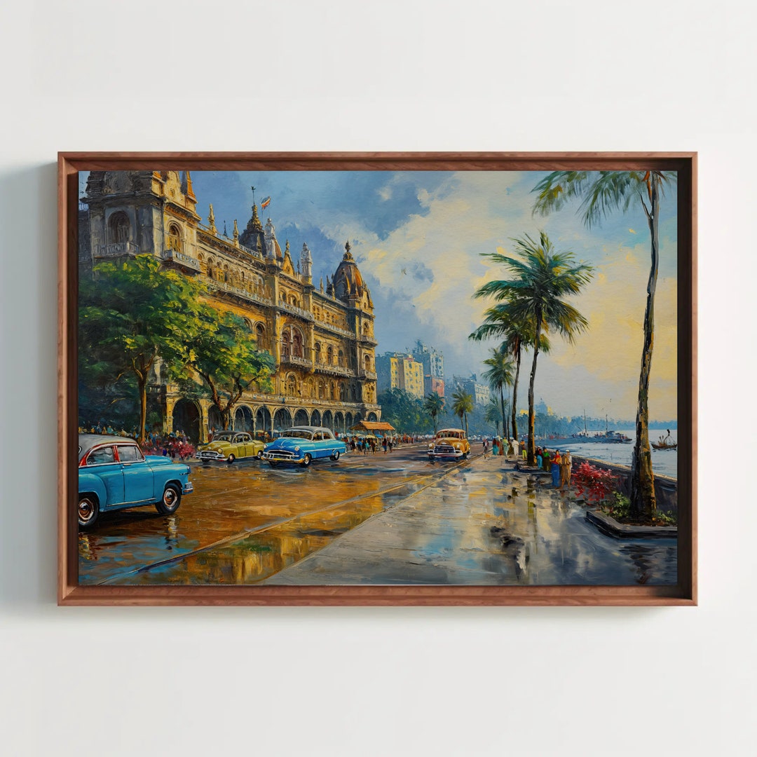 Mumbai Costal Canvas Print, Mumbai Painting, Indian Wall Decor, Bombay ...
