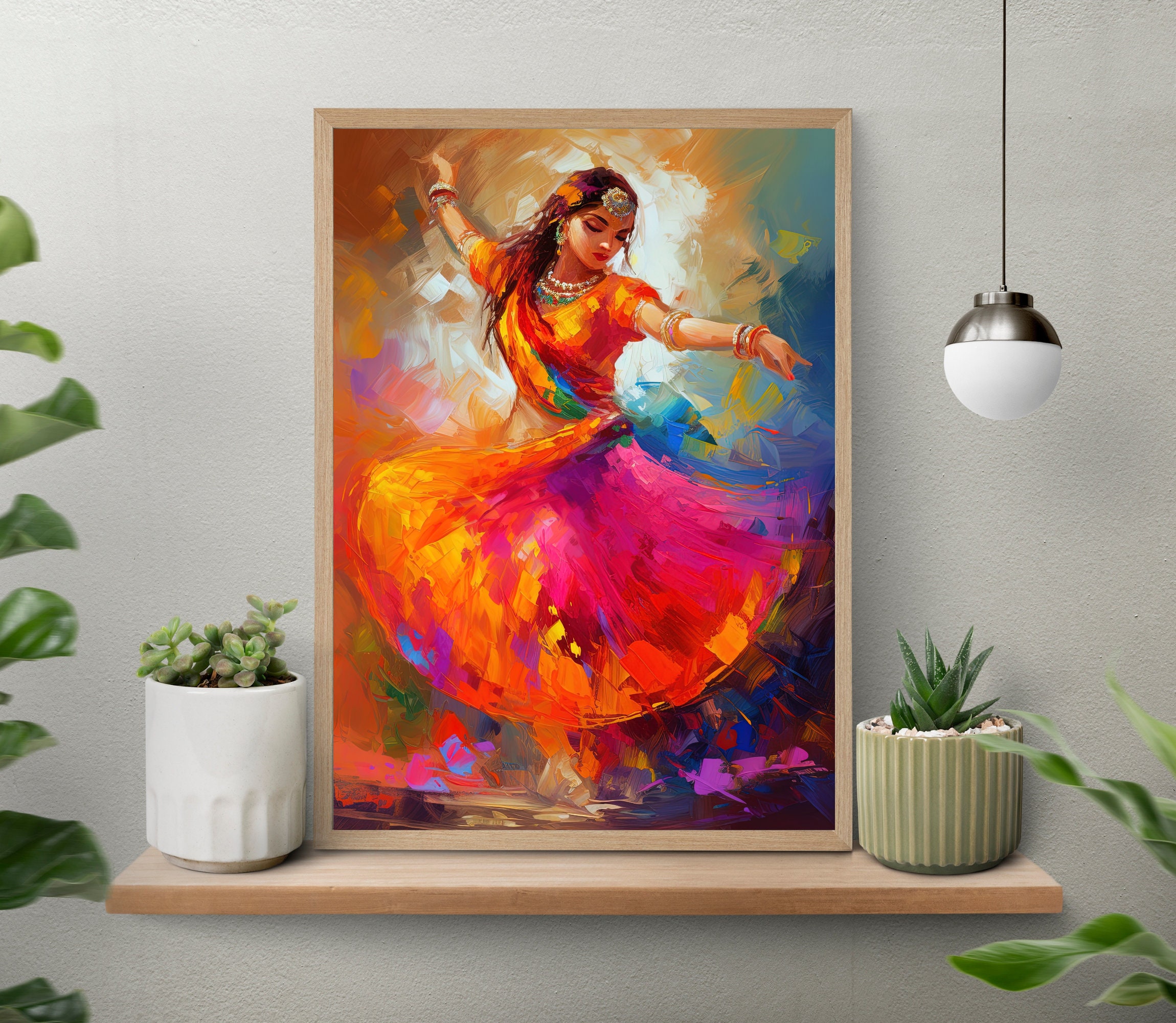 Indian Woman Dancing Wall Art Indian Home Decor Traditional - Etsy