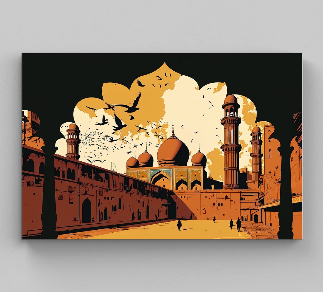 Mosque Print - Turkish Wall Decor - Mosque Art - Lahore Painting ...