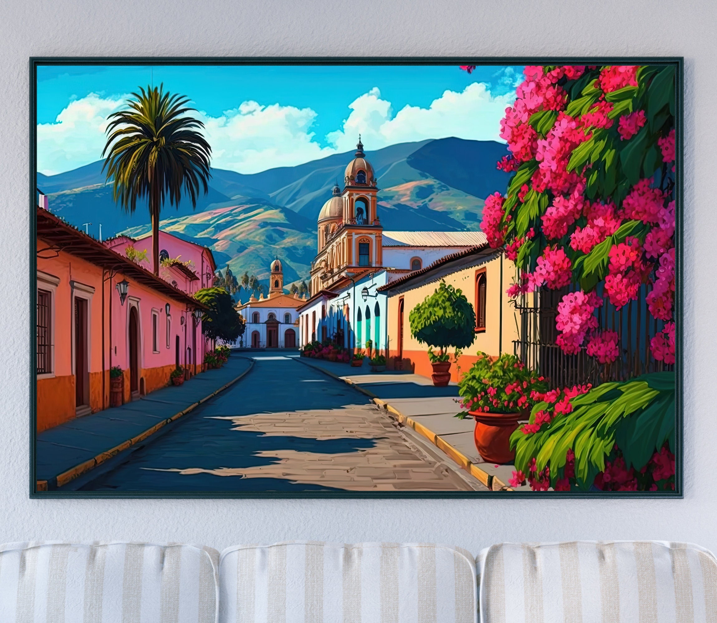 Mexican Landscape Painting, Mexican Village, Mexican Poster, Mexican ...