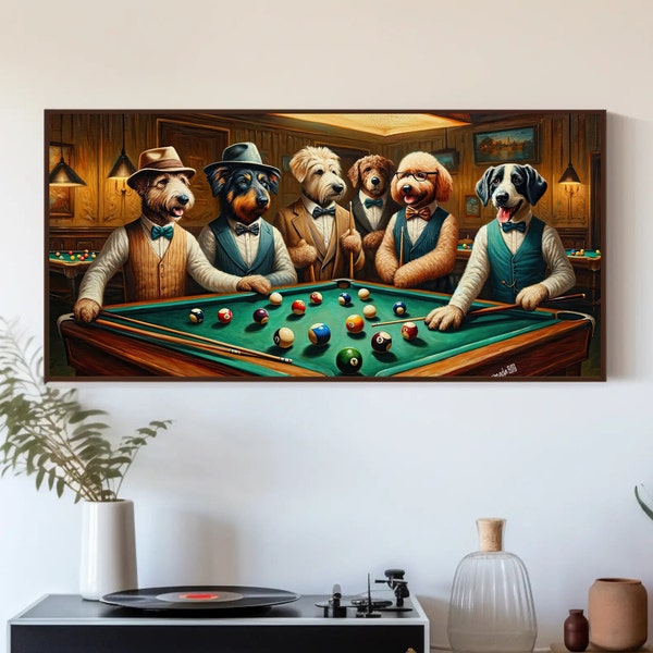 Dogs Playing Pool - Etsy