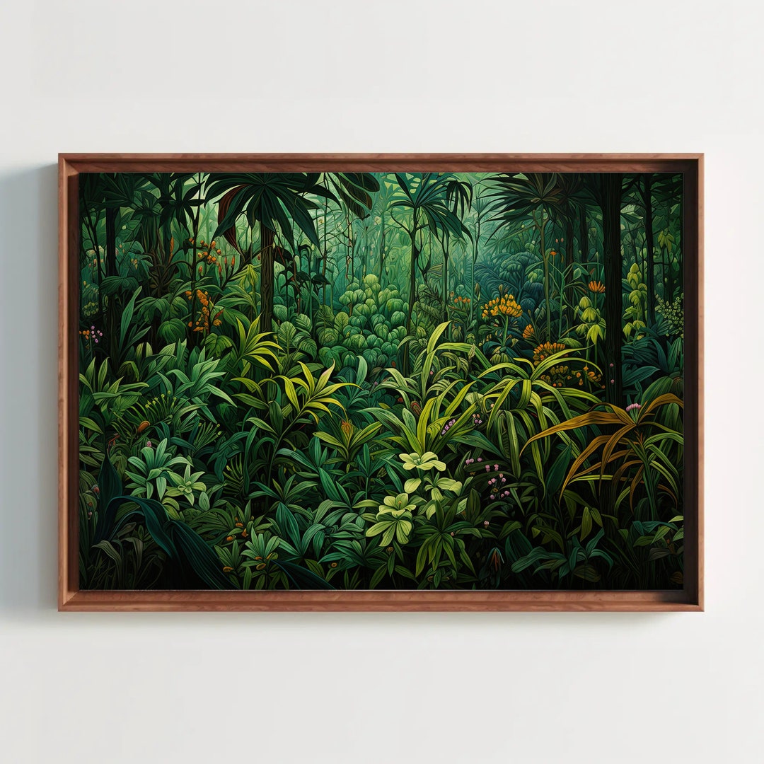Tropical Jungle Canvas Wall Art - Green Forest and Nature Inspired Wall ...