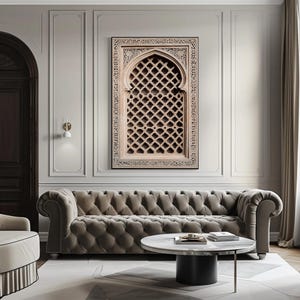 Mughal Window Painting Canvas Print | Indian Mughal Wall Art ...