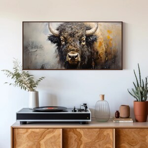 Bison American Buffalo Wall Art, Minimal Animal Prints, Abstract ...