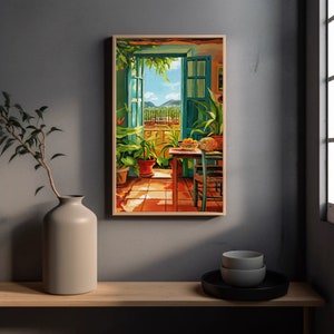 Puerto Rican Kitchen Print - Caribbean Wall Art Decor - Green Plants ...